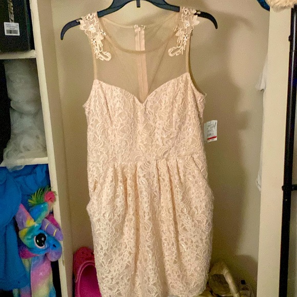 David's Bridal | Dresses | A Pinkish Creamish Mini Dress | Poshmark